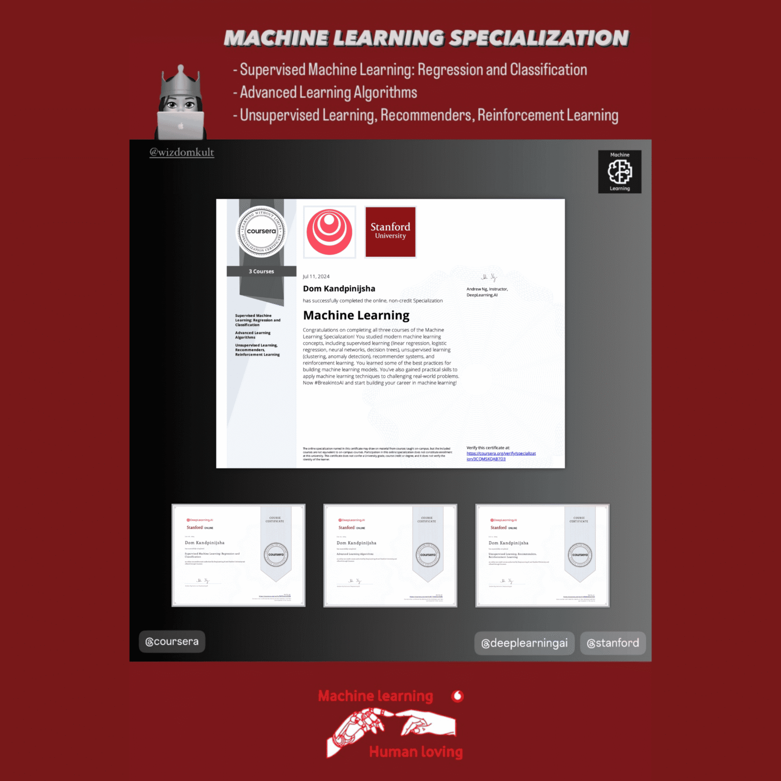 Machine Learning Specialization by DeepLearning.AI x Stanford University - Wizdomkult